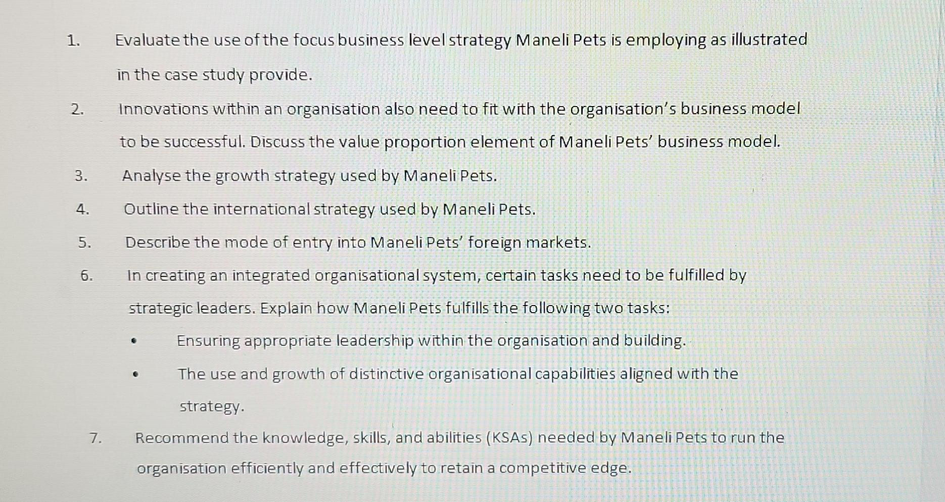 Solved Evaluate the use of the focus business level strategy | Chegg.com