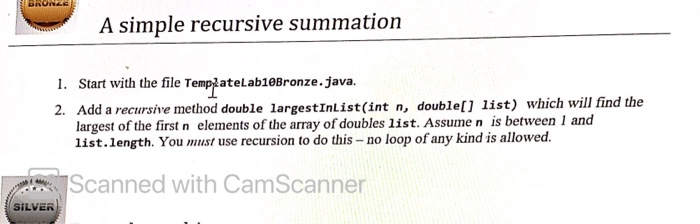 Solved A Simple Recursive Summation 1 Start With The File 