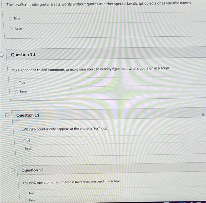 Solved The JavaScript interpreter treats words without | Chegg.com