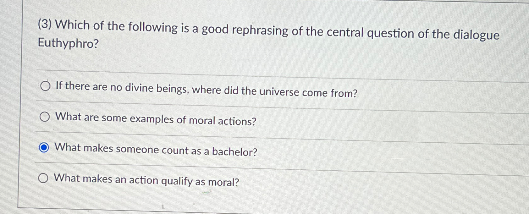 Solved (3) ﻿Which of the following is a good rephrasing of | Chegg.com