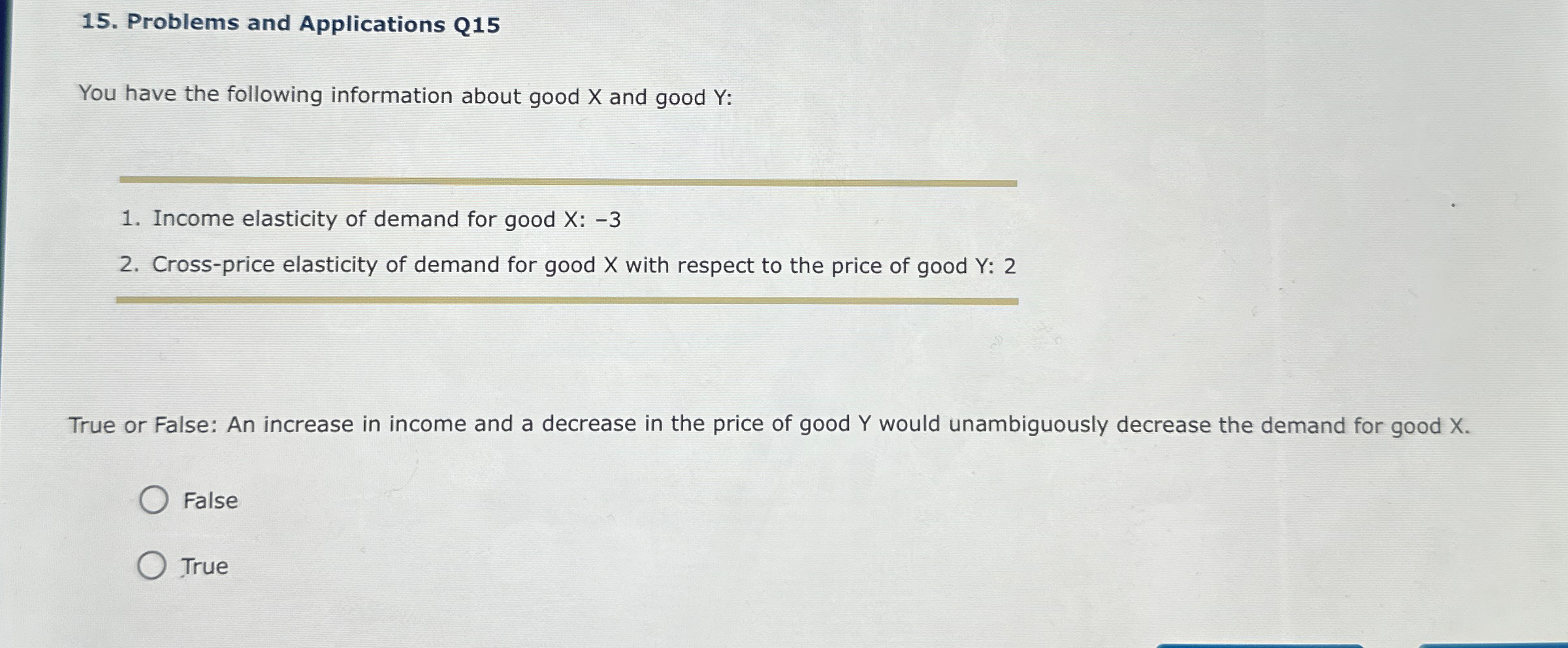 Solved Problems and Applications Q15You have the following | Chegg.com