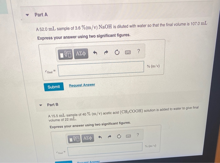 Solved Part A Will a red blood cell undergo crenation, | Chegg.com