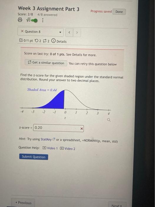 Solved Week 3 Assignment Part 3 Progress saved Done Score: | Chegg.com
