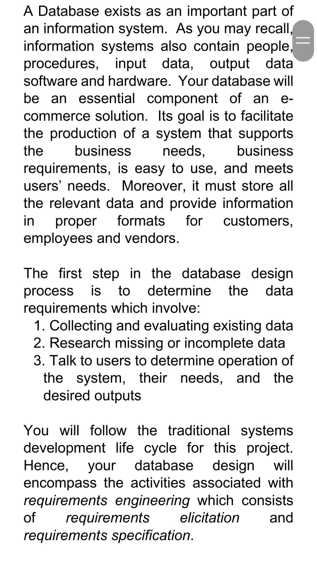 Solved A Database exists as an important part of an | Chegg.com