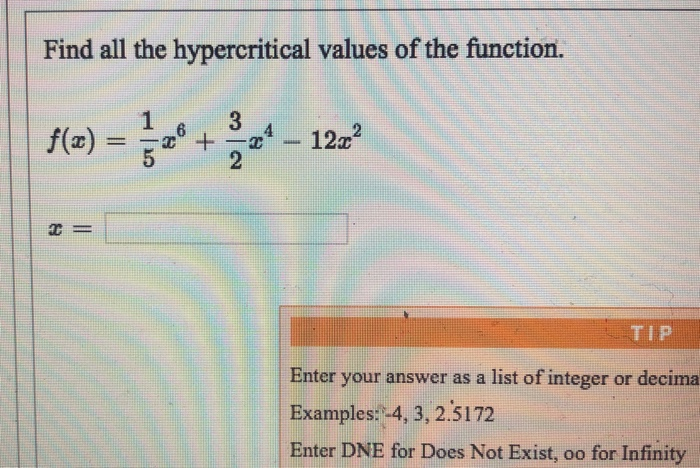 Solved Find all the hypercritical values of the function. | Chegg.com