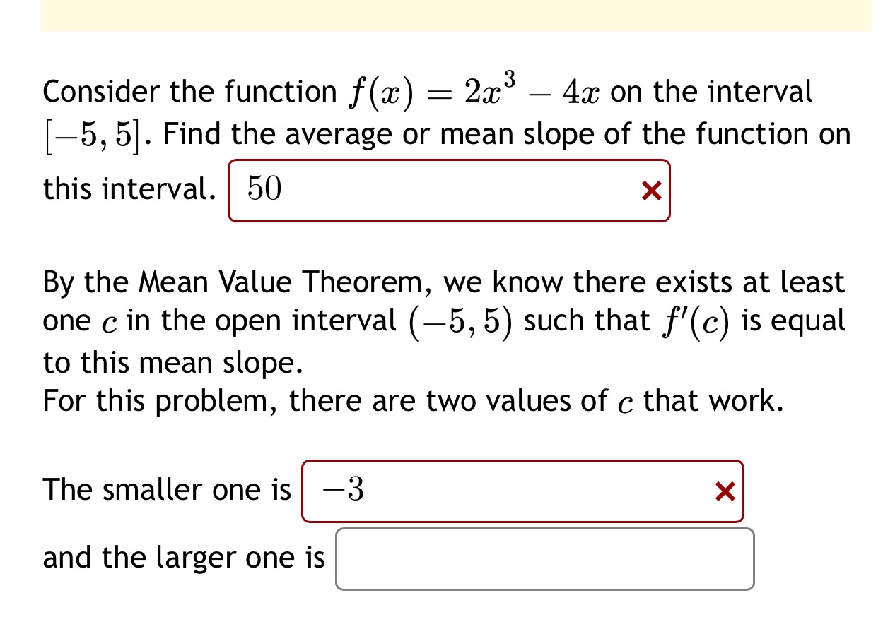 Solved Consider the function f(x)=2x3-4x ﻿on the interval | Chegg.com