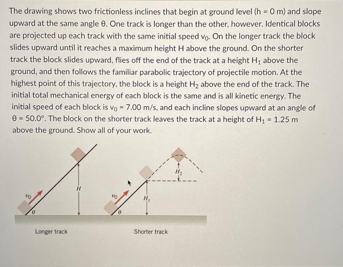 Solved The drawing shows two frictionless inclines that | Chegg.com