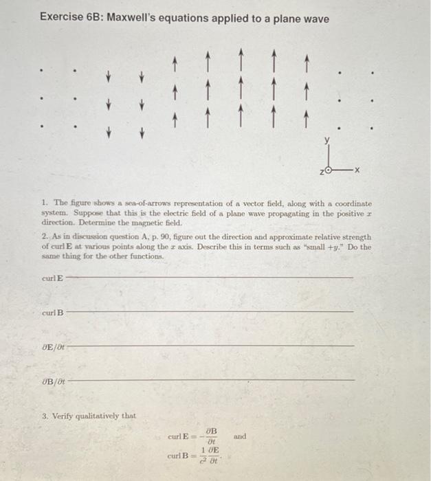 Solved Exercise 6B: Maxwell's equations applied to a plane | Chegg.com