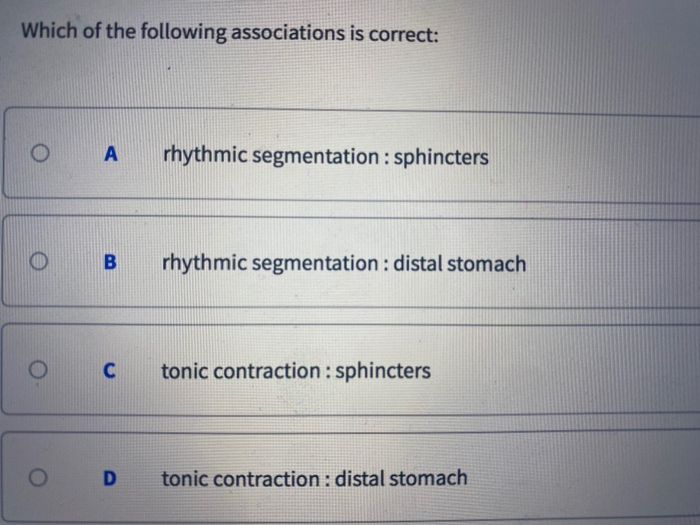 Solved Which of the following associations is correct: | Chegg.com