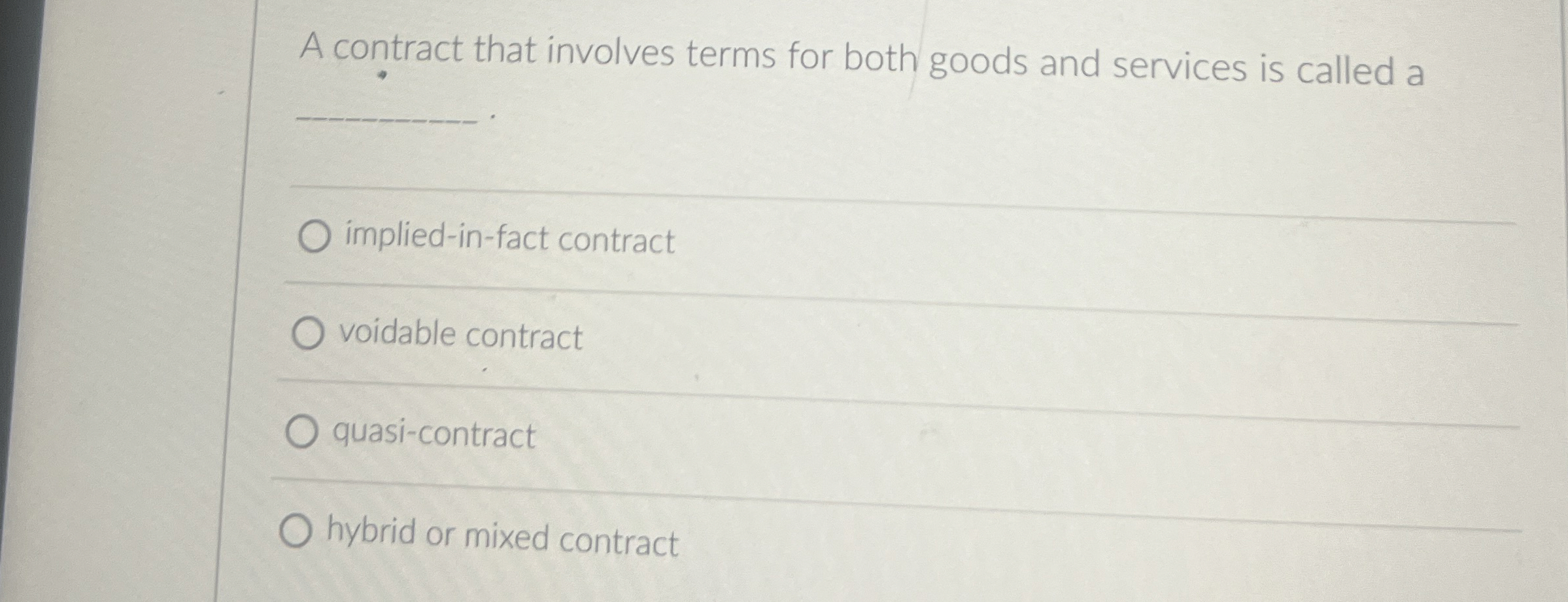 Solved A contract that involves terms for both goods and | Chegg.com