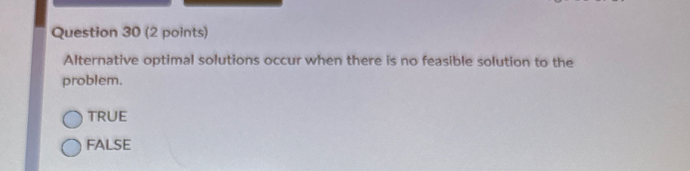 Solved Question 30 (2 ﻿points)Alternative optimal solutions | Chegg.com