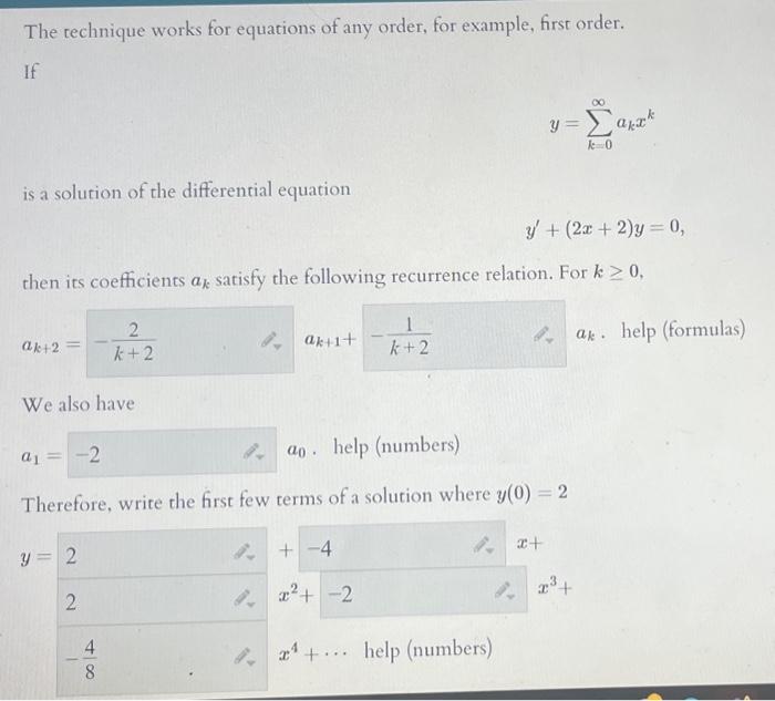 Solved The rechnique works for equations of any order, for | Chegg.com