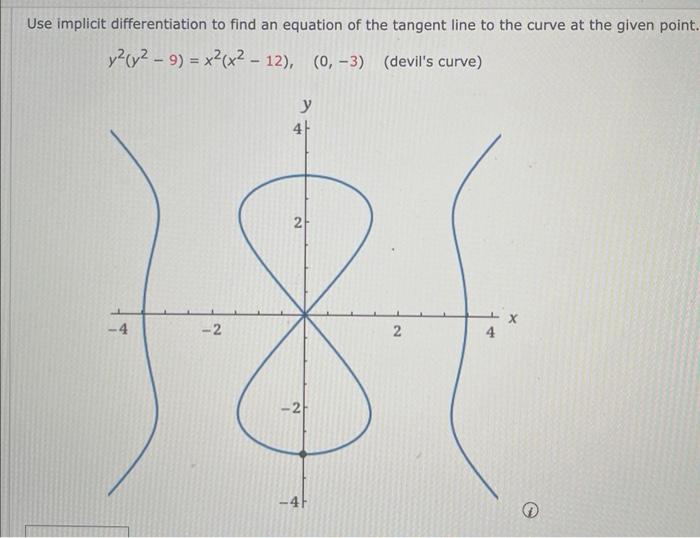 Solved Use implicit differentiation to find an equation of | Chegg.com