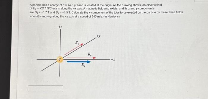 Solved A particle has a charge of q=+4.8μC and is located at | Chegg.com