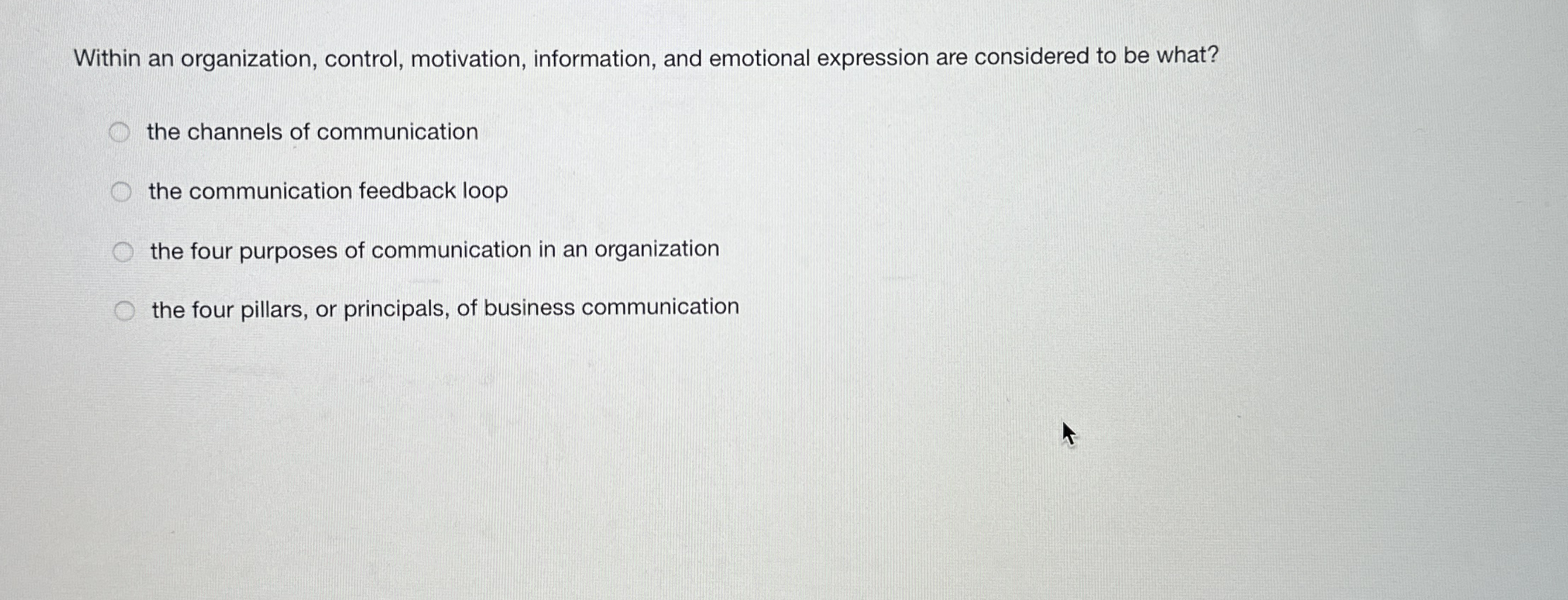 Solved Within an organization, control, motivation, | Chegg.com
