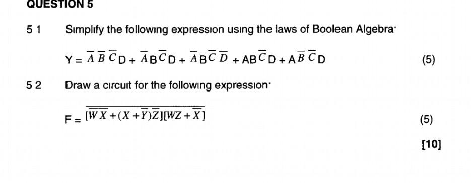 Solved 51 Simplify the following expression using the laws | Chegg.com