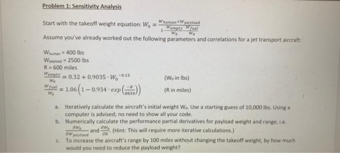 Solved Problem 1: Sensitivity Analysis Start with the | Chegg.com