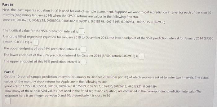 Solved The variables are x= SP500 market monthly log return | Chegg.com