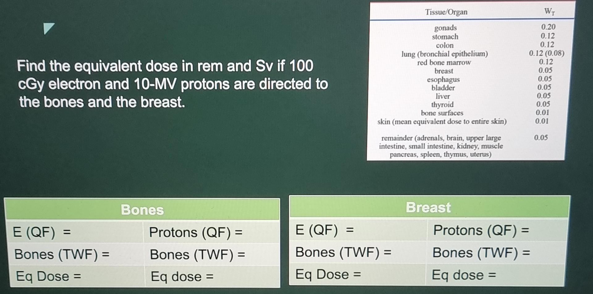 Solved Find the equivalent dose in rem and Sv if 100 cGy | Chegg.com