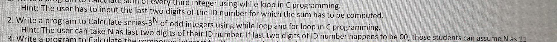 Solved Every Third Integer Using While Loop In C 6321