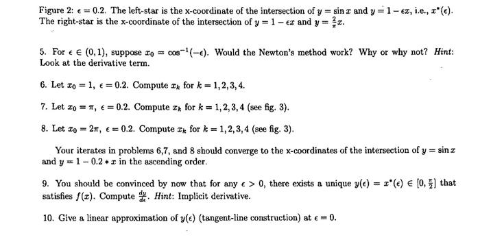 Figure 2: ϵ=0.2. The left-star is the x-coordinate of | Chegg.com