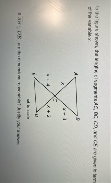 Solved In the figure shown, the lengths of segments | Chegg.com