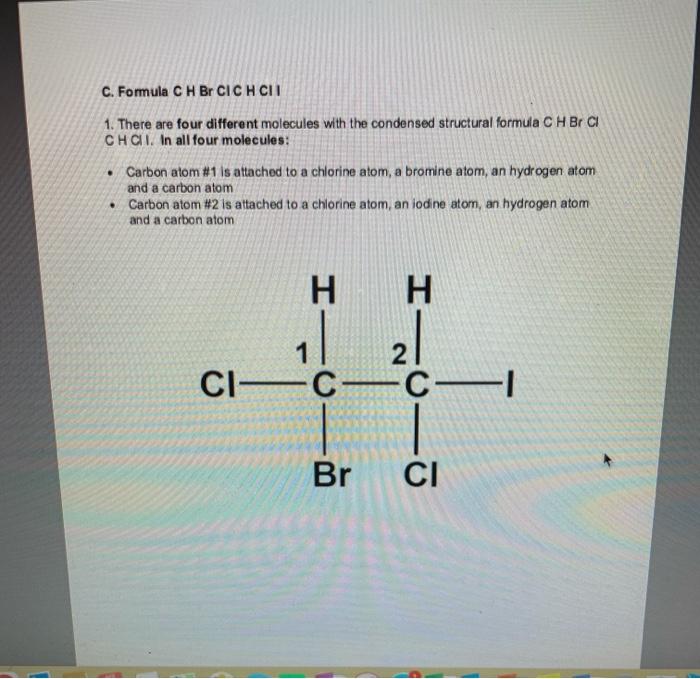 Solved C. Formula C H Br CICH CII 1. There are four | Chegg.com