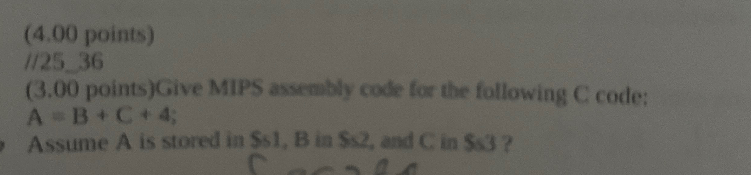 Solved (4.00 ﻿points)1125,36(3.00 ﻿points)Give MIPS assembly | Chegg.com