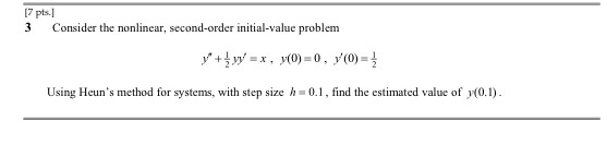 Solved 17 pts 3 Consider the nonlinear, second-order | Chegg.com