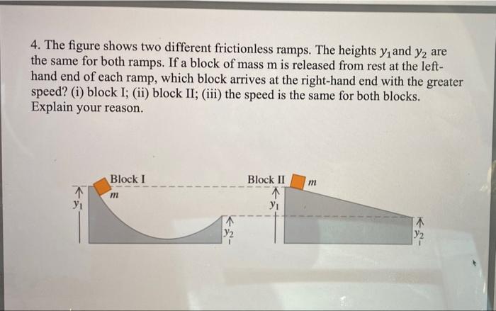 Solved 4. The figure shows two different frictionless ramps. | Chegg.com