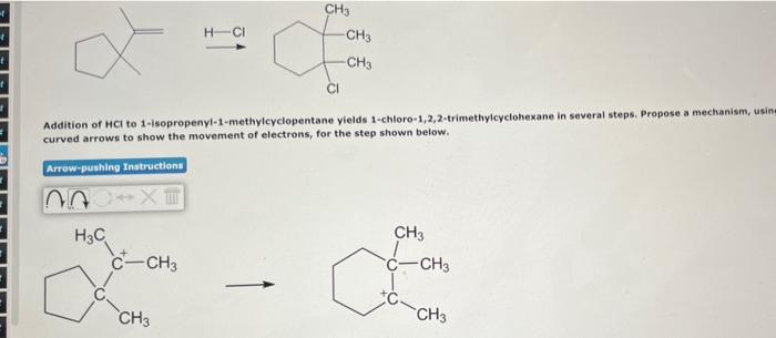 Solved HCI v CH3 -CH3 -CH3 Addition of HCI to | Chegg.com