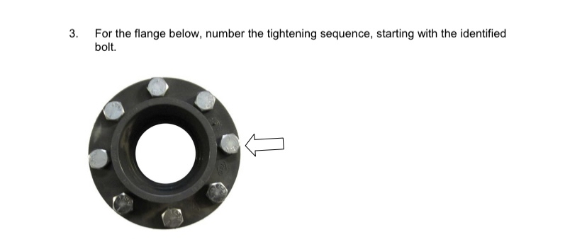 Solved For the flange below, number the tightening sequence, | Chegg.com