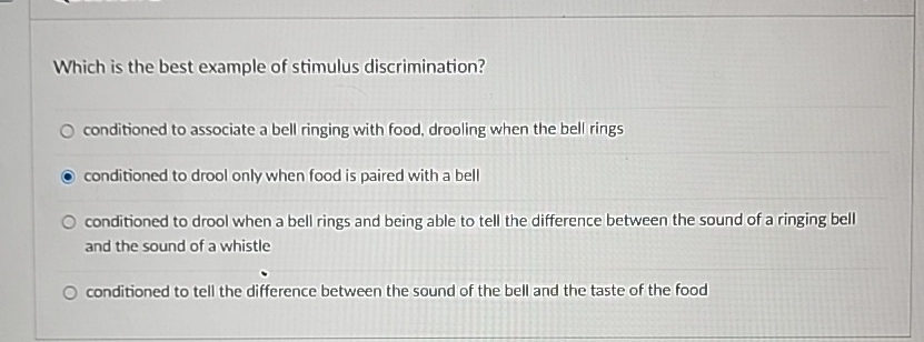 Solved Which is the best example of stimulus | Chegg.com