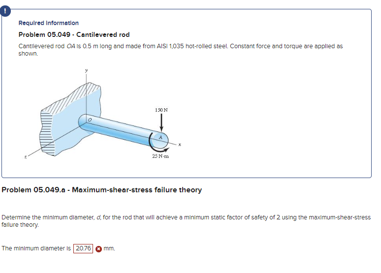 Solved !Required InformationProblem 05.049 - ﻿Cantilevered | Chegg.com