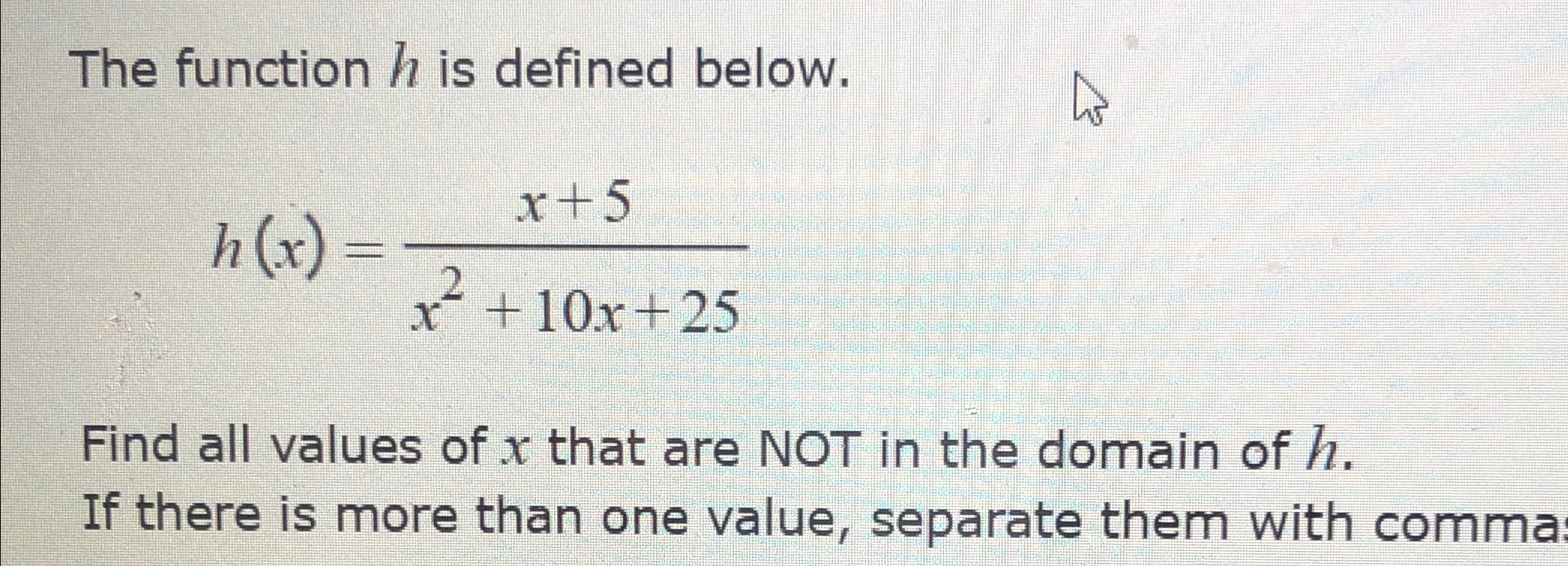 Solved The function h ﻿is defined | Chegg.com