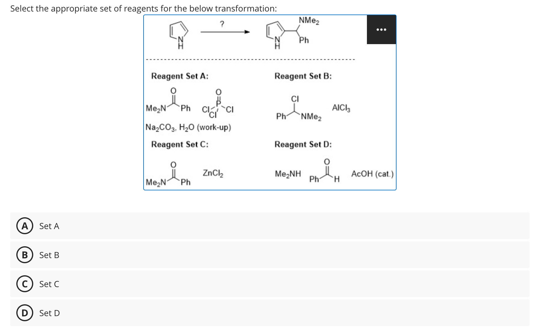 Select the appropriate set of reagents for the below | Chegg.com