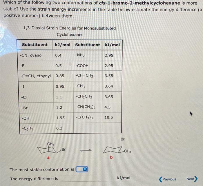 Solved Which of the following two conformations of | Chegg.com