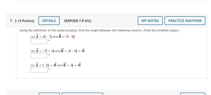 Solved PLEASE ANSWER!!! Using the definition of the scalar | Chegg.com