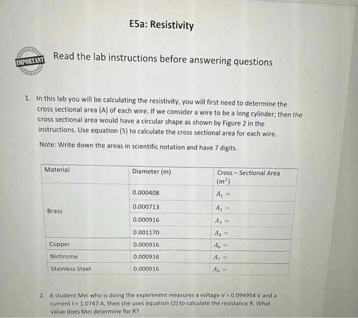 IMPORTANT Read the lab instructions before answering | Chegg.com