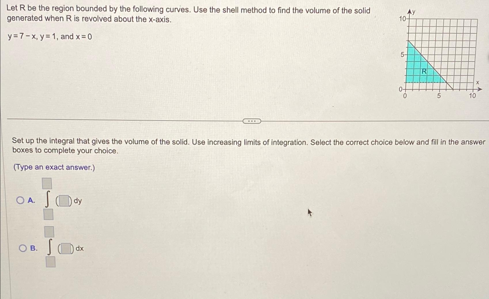 Solved Let R ﻿be the region bounded by the following curves. | Chegg.com