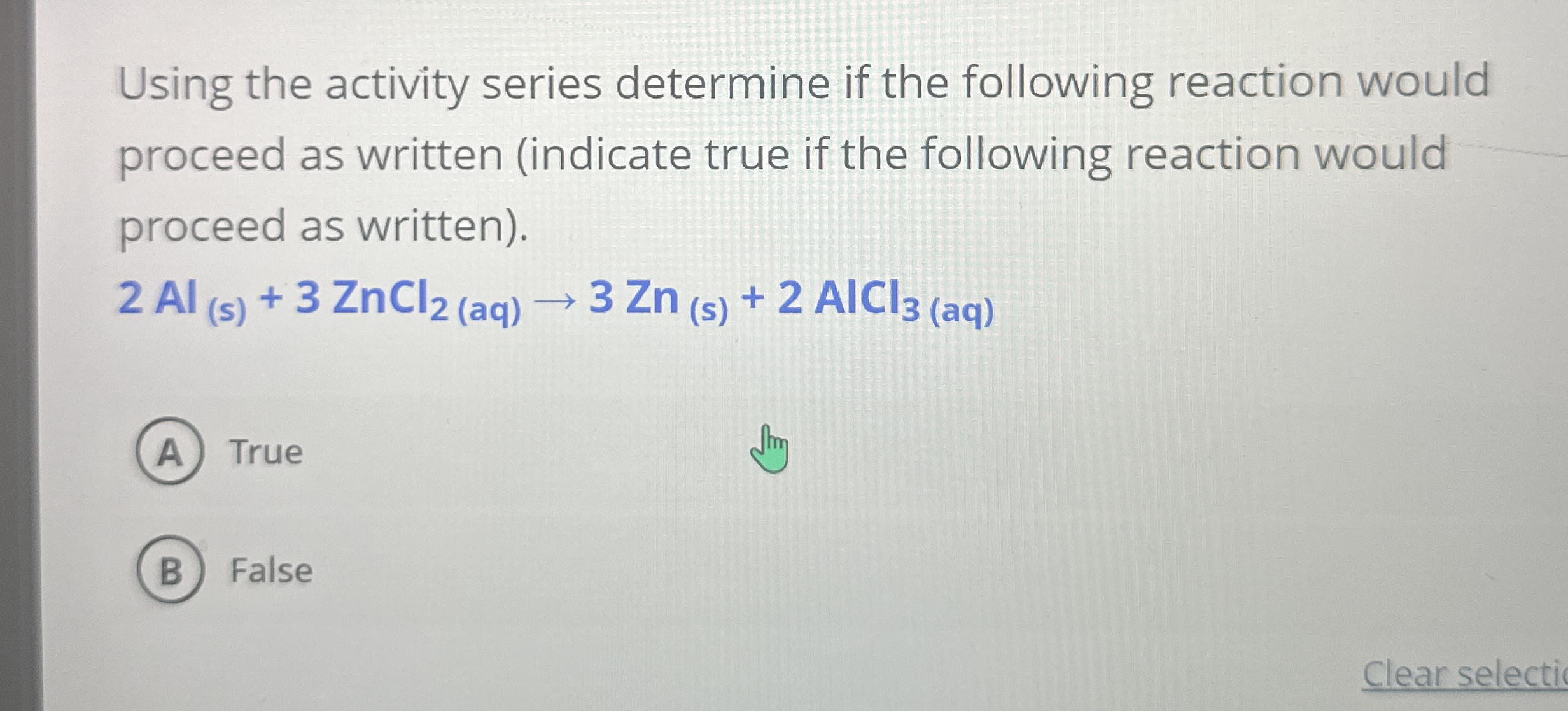 Solved Using the activity series determine if the following | Chegg.com