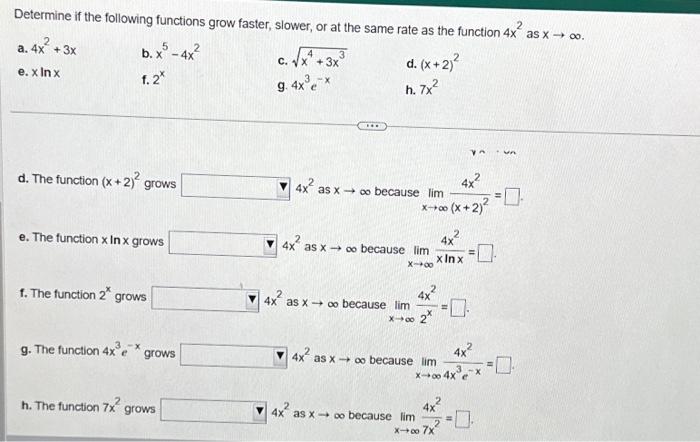 Solved Determine if the following functions grow faster, | Chegg.com