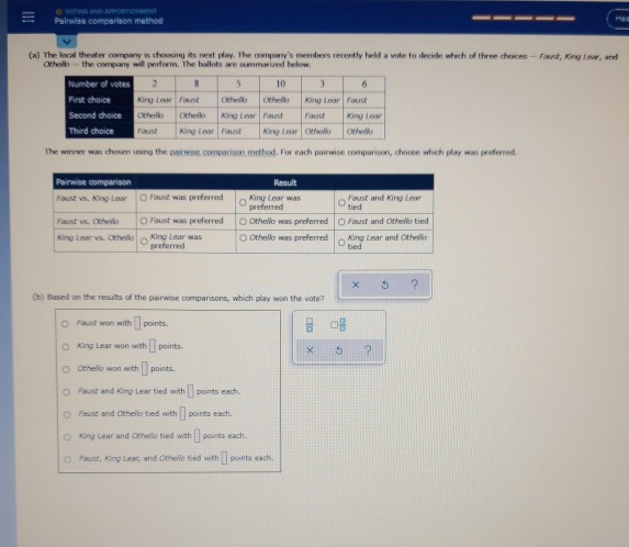 Solved Pairwise comparison method (a) The local these | Chegg.com