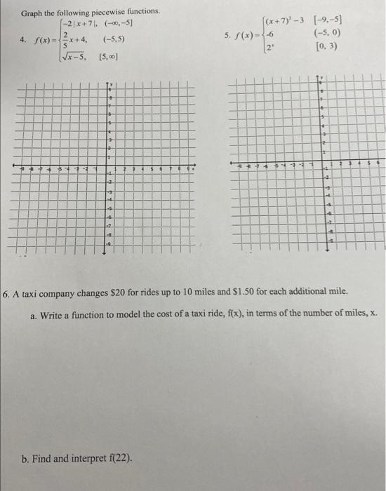 Solved Graph the following piecewise functions. 4. | Chegg.com