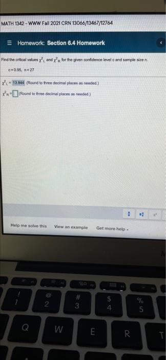 Solved MATH 1342 - Www Fall 2021 CRN 13066/13467/12764 = | Chegg.com