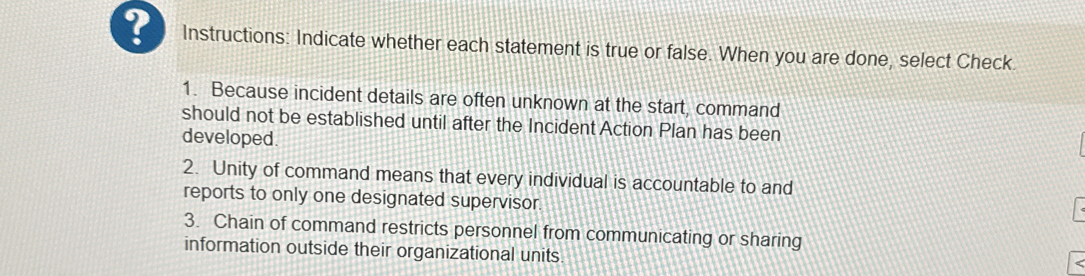 Solved Instructions: Indicate whether each statement is true | Chegg.com