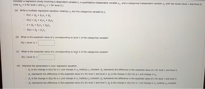 Solved Consider a regression study involving a dependent | Chegg.com