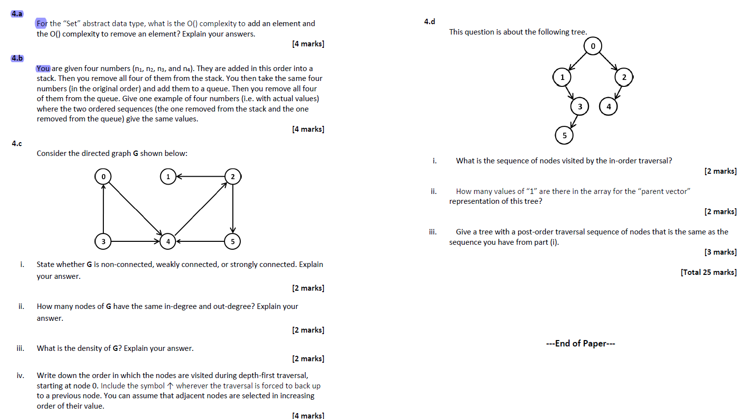 Solved 4.aFor the "Set" abstract data type, what is the ) | Chegg.com