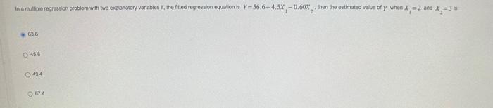 Solved In a multiple regression problem with two explanatory | Chegg.com