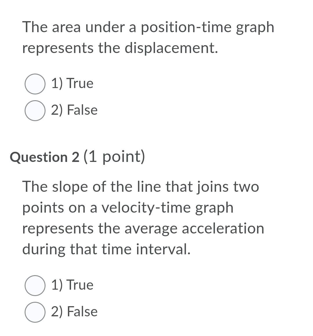 Solved The area under a position-time graph represents the | Chegg.com
